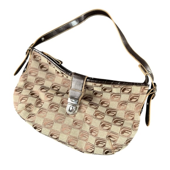 FUBU | Bags | Fubu Vintage Y2k Brown Denim Logo Mini Shoulder Bag Purse ...